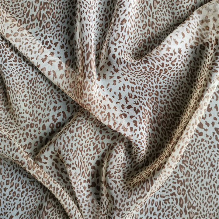 Buy Leopard Print Silk Fabric 8mm 100% Pure Silk Georgette Fabric For ...