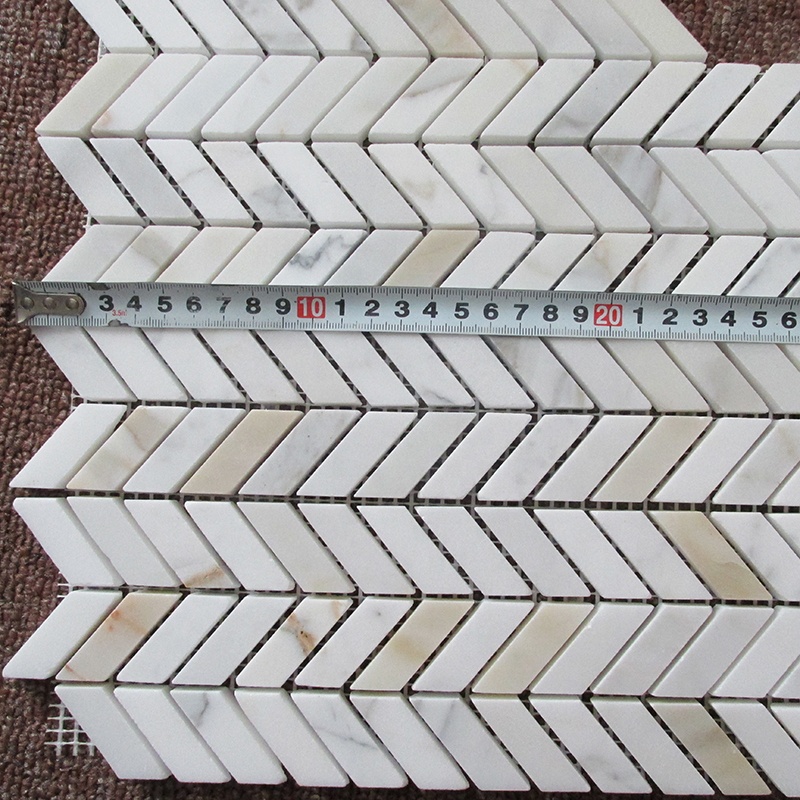 Buy Nature Marble Calacatta Gold In Mini Size Fishbone/cherovn Pattern ...