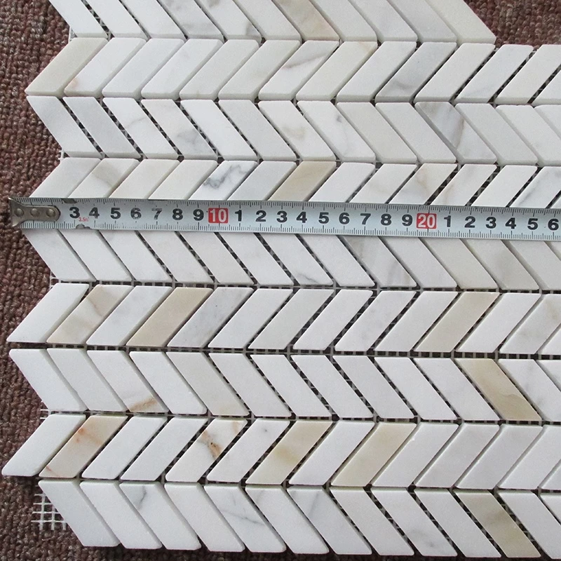 Buy Nature Marble Calacatta Gold In Mini Size Fishbone/cherovn Pattern ...