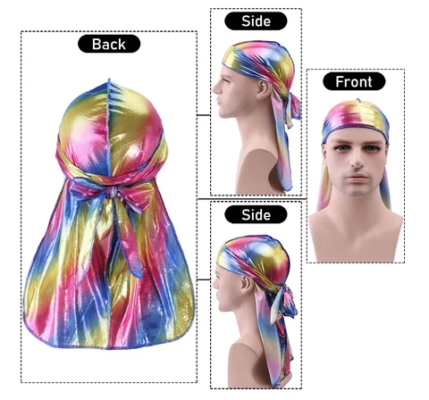 Buy New Trendy Popular Pirate Durag Hat Dazzling Colour Printing Satin ...