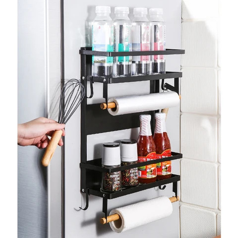 Buy Ownswing Magnetic Fridge Spice Shelf Rack Kitchen Refrigerator Side ...
