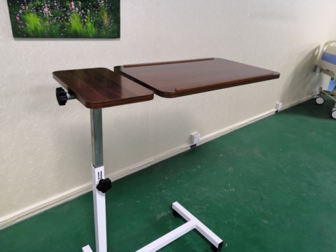 Buy Wooden Food Panel Foldable Hospital Adjustable Over Bed Table from ...