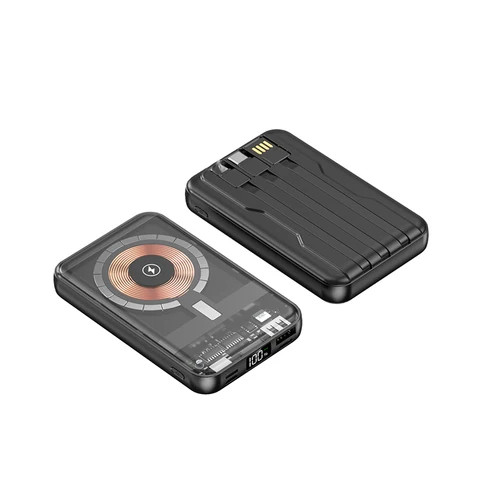 Buy 10000mah High Capacity Transparent Wireless Power Bank Pd22.5w Fast ...