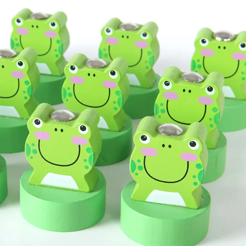 Buy Montessori Early Education Cartoon Animal Learning Wooden Frog ...