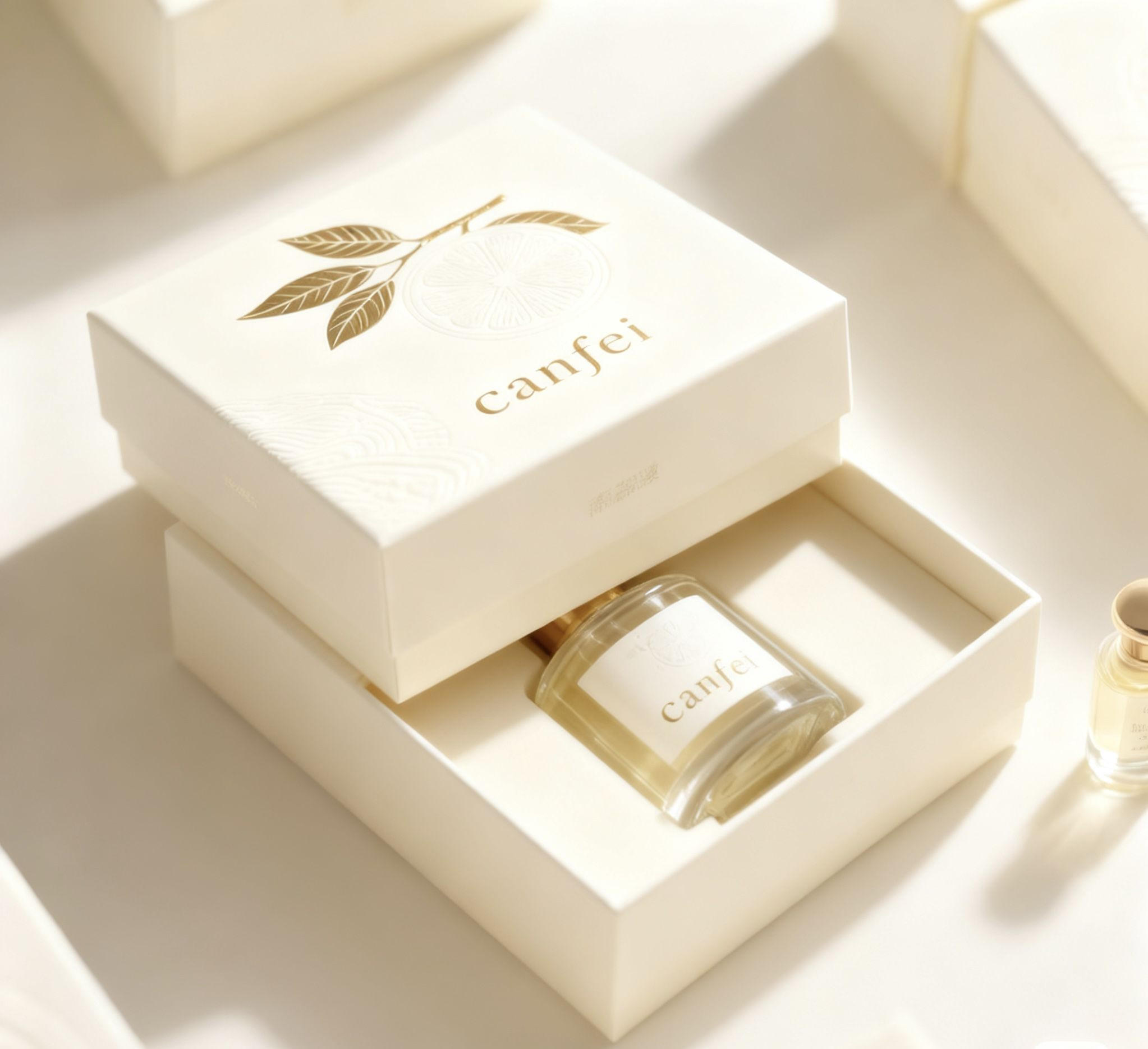 Buy Overlapping Lid Perfume Box Customizable Paper Box With Embossing ...