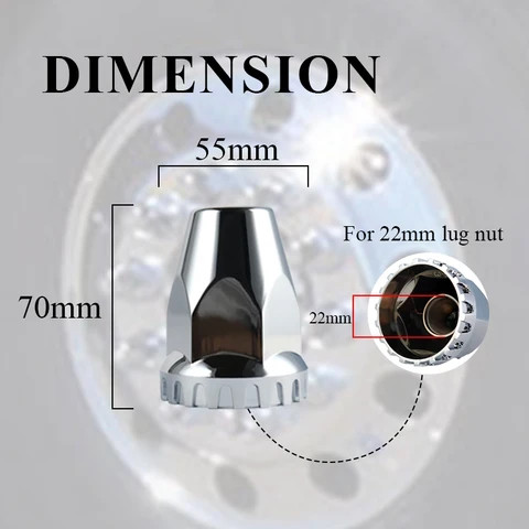 Buy 10pcs 33mm Threaded Nut Cover Chrome Plastic With Flange from ...