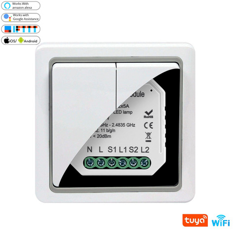 Buy 2 Gang 2 Way Smart Wifi Switch Module Smart Life Tuya Switch Relay ...