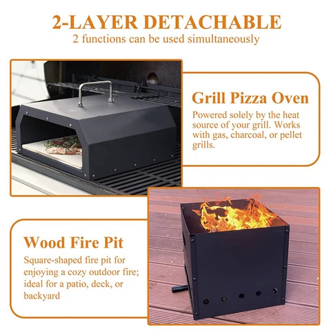 Buy 2 In 1 Multifunction Wood Fired Burning Fire Pit And Pizza Oven Set ...