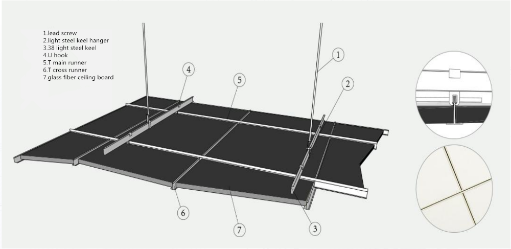 Buy 2x4 Acoustic Black Fiberglass Ceiling Tiles Cheap Ceiling Panel ...
