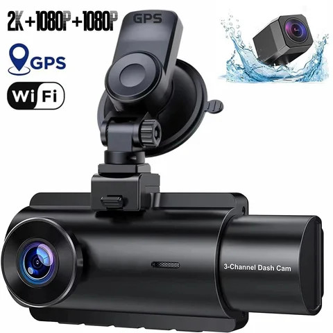 Buy 3 Channel 1080p Dash Cam For Car Dvr Rear View Camera Three Way ...