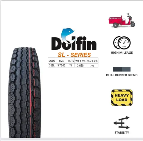 Buy 3.75-12 Sl Top Selling E Rickshaw Tires Scooter Tires Dolfin Brand ...
