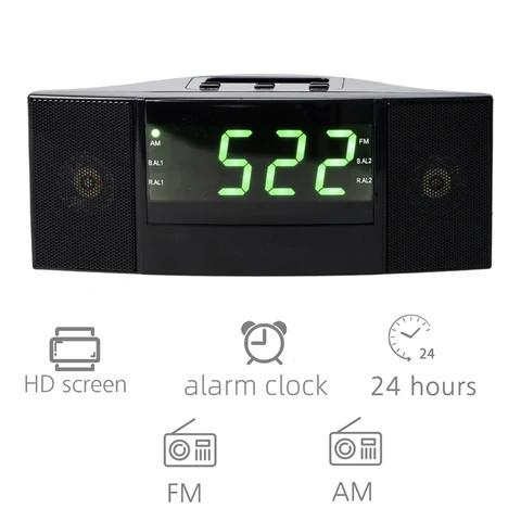Buy 907 Led Digital Display Fm Radio Hotel Alarm Clock Full Function ...