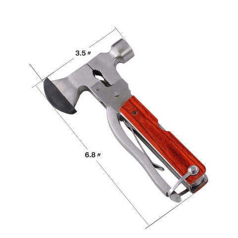Buy All In 1 Portable Camping Wood Handle Multitool Axe Hammer Hatchet ...