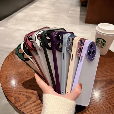 Buy Atouchbo Metal Button Translucent Matte Back Magnetic Phone Case ...