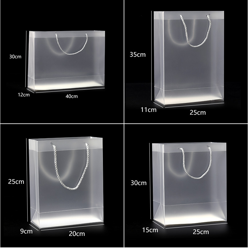 Buy Custom Frost Transparent Pp Plastic Handle Bag Small Clear Plastic ...
