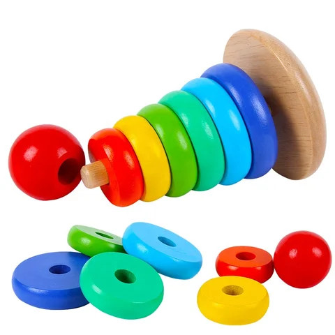 Buy High Quality Educational Rainbow Stacking Rings Building Blocks ...