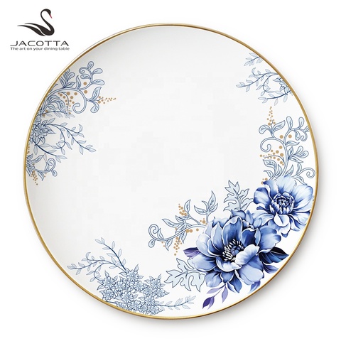 Buy Jacotta New Product Ideas 2022 Plates Sets Dinnerware Blue Flower ...