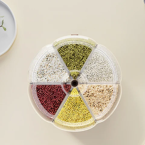 Buy Large Capacity Plastic 360 Degree Rotating Rice Dispenser Dry ...