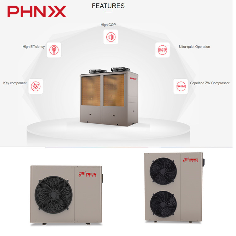 Buy Phnix 380v 50hz Commercial Heat Pump Air Water 30kw Monoblock Air ...