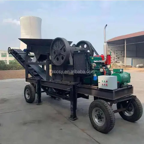 Buy Portable Pe400x600 Mobile Diesel Engine Stone Jaw Crusher Machine ...