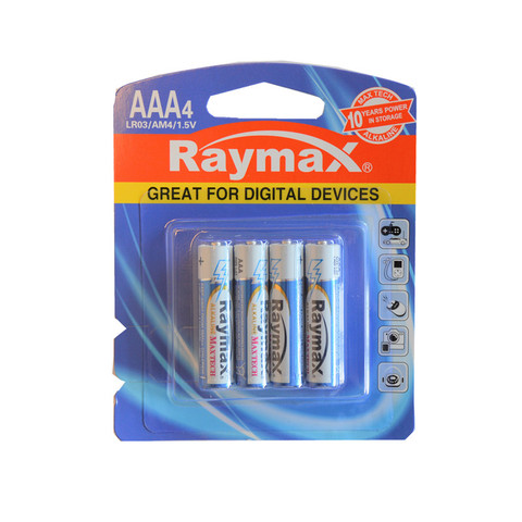 Buy Raymax 1250mah 1.5v Am4 Lr03 No.7 Dry 10 Years Guarantee Super ...