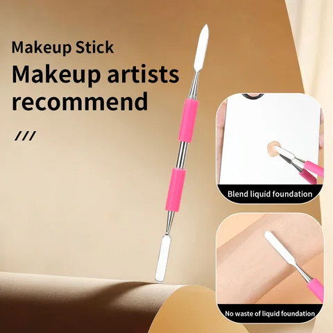Buy Silicone Stainless Steel Palette Stick Essential Makeup Tool For ...