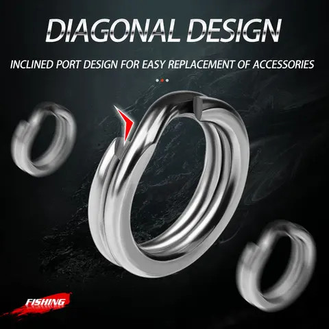 Buy Stainless Steel Fishing Split Rings High Strength Lure Connectors ...