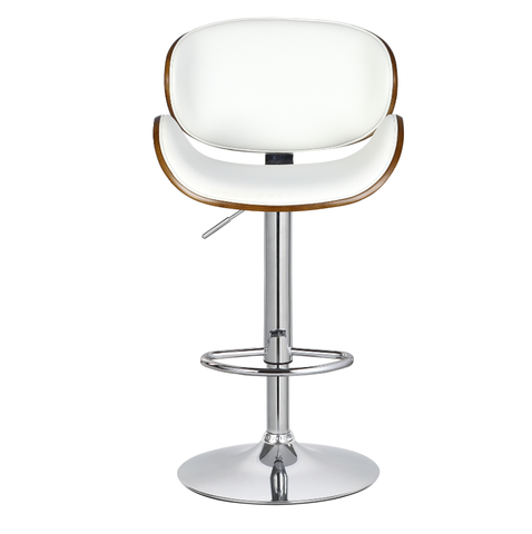 Buy Swivel Standing Stool Bar High Chair Metal Bar Stool White Leather ...