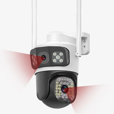 Buy V380 Ip66 4g /wifi / Solar Powered Camera Three Screens Dual Lens ...