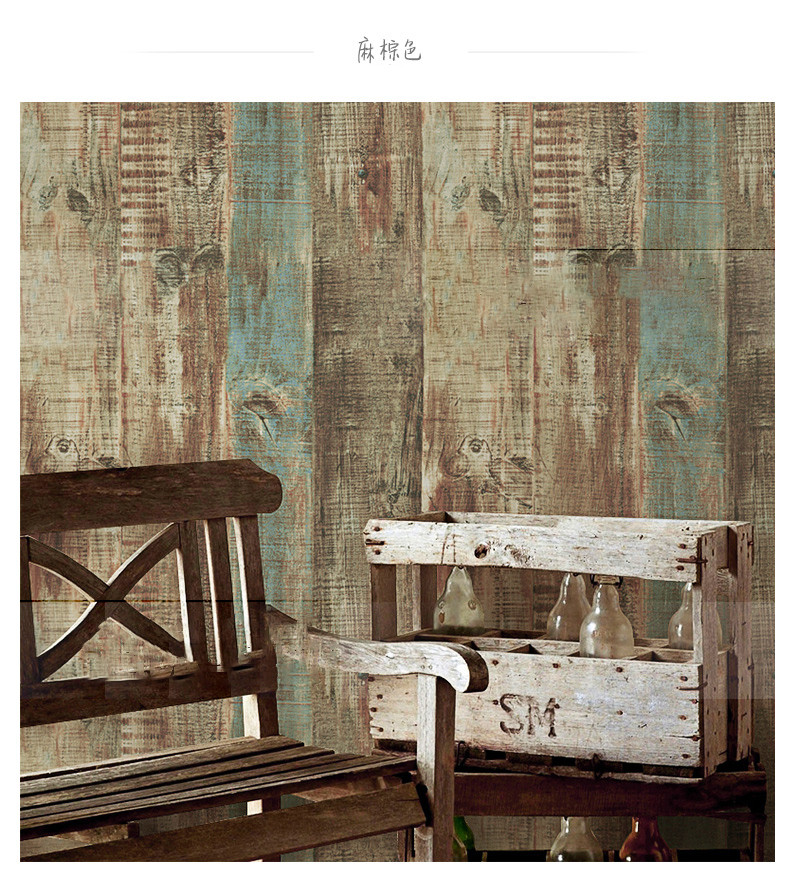 Buy Vintage Wood Grain Wallpaper, Interior Home Decoration Wall ...