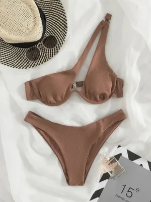 Buy Vlink 2024 One Shoulder Biquini High Cut Bathing Suits Push Up ...