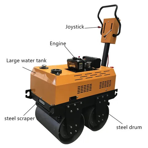 Buy Walking Behind Double Drum Vibratory Diesel Engine 9hp Small ...