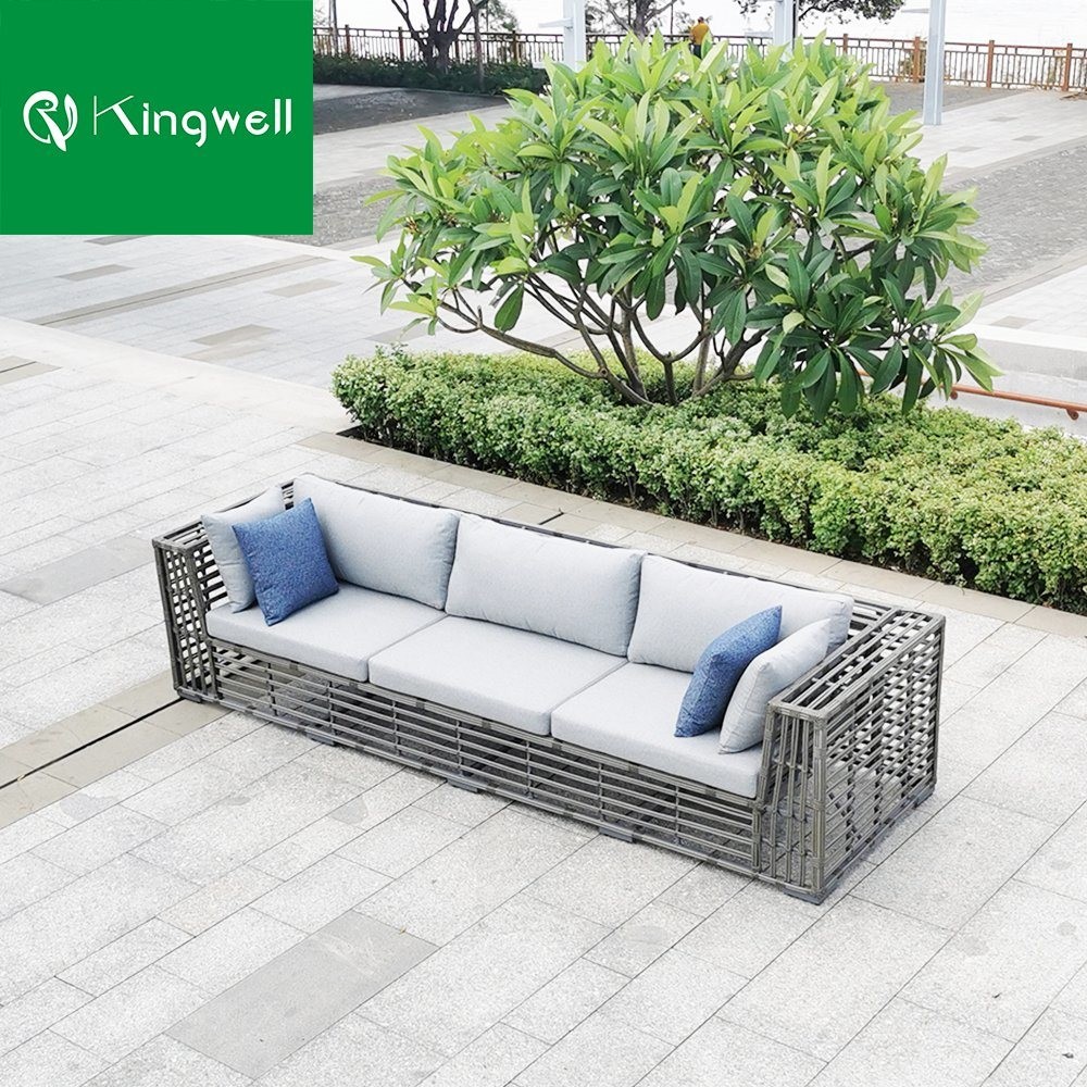 Buy Waterproof Resin Wicker Big Couch 3 Seater Lounge Sofa Set Outdoor ...