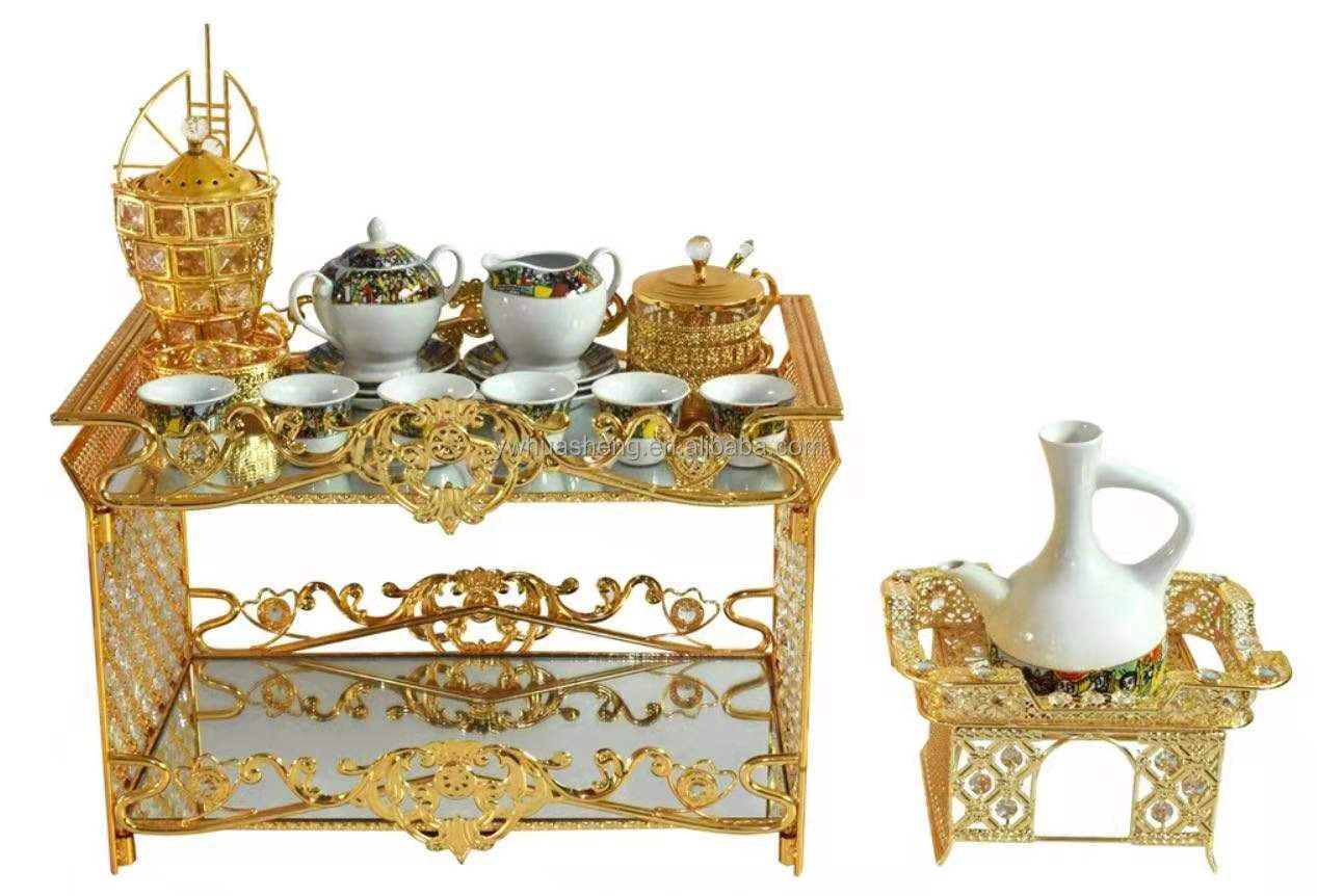Buy Wholesale Metal Gold Ethiopian Rekebot Coffee Table With Saba Telet ...