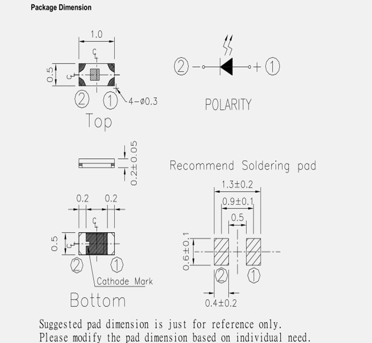 Buy 0402 Smd Light Emitting Diode Two-color Colorful Rgb Low Power ...