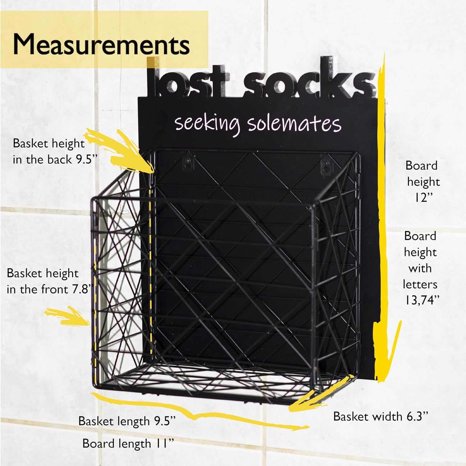 Buy Lost Socks Basket For Laundry Room Metal Wire Basket from ...