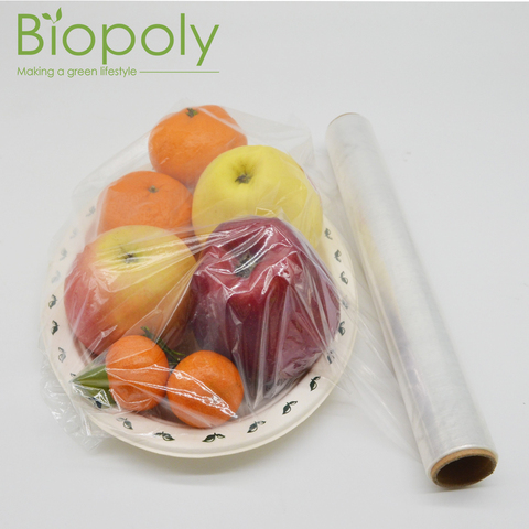 Buy 100% Biodegradable And Compostable Food Packaging Pla Wrap Food Grade Fresh Cling Film from ...