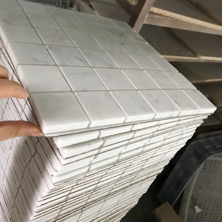 Buy Carrara White Square Marble Bianco 48mm Marble Mosaic Tile from ...