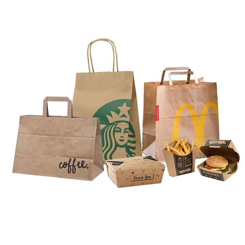 Buy Custom Logo Design Printed Restaurant Carryout Sac En Papier Bolsas ...
