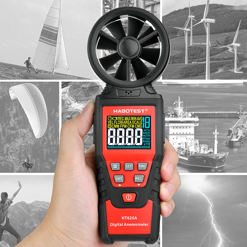 Buy Digital Anemometer Wind Speed Meter Air Flow Gauge Meter Air Volume ...