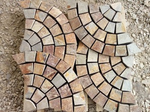 Buy Fan Pattern Granite Stone Pavers Driveway Stone Mat,stone On Mesh ...