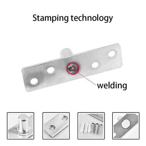 Buy Glass Door Spring Upper Shaft Stainless Steel Top Shaft Bracket ...