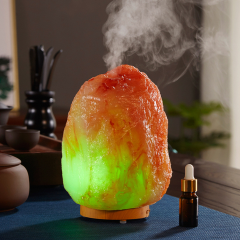 Buy Himalayan Salt Lamp 120ml Home Aroma Humidifier Essential Oil Aroma ...