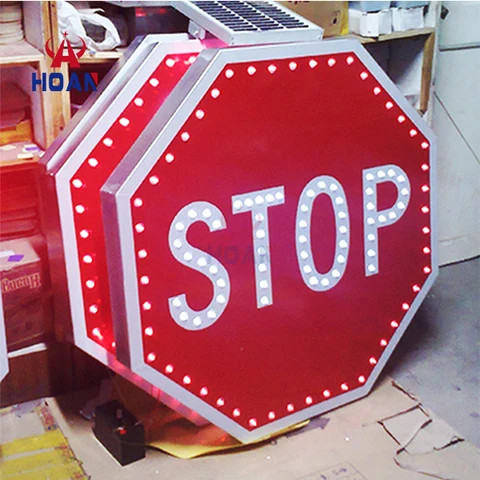 Buy Metal Solar Panel Stop Signs With Flashing Led Lights from Henan ...