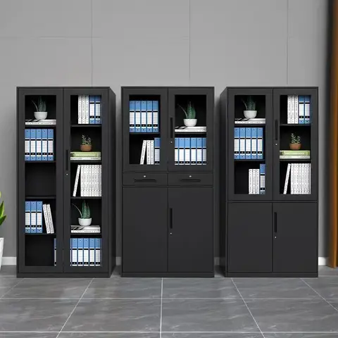 Buy Modern Steel Color Disassembly Glass Office Financial Cabinet ...