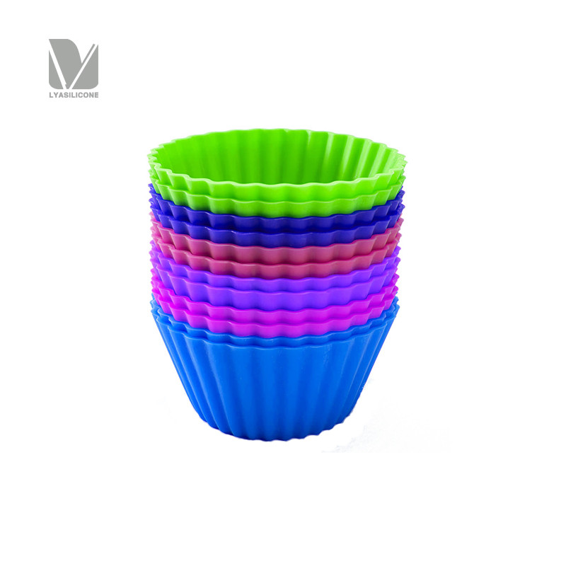Buy Reusable Silicone Cupcake Molds 12 Pack Small Baking Cups Truffle ...