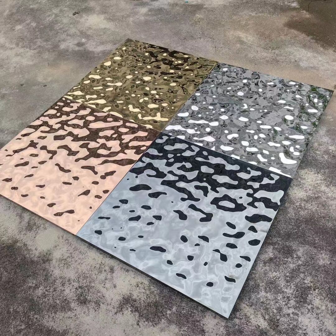 Buy Stainless Steel Ripple Panel Golden Coating Ss Ceiling Panel from ...