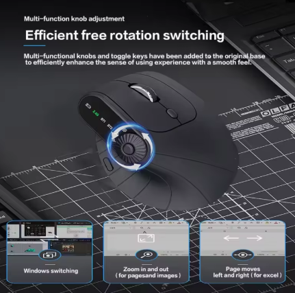 Buy Ergonomic 2.4ghz Wireless Bt Rgb Mouse Dual Mode Laptop Desktop ...