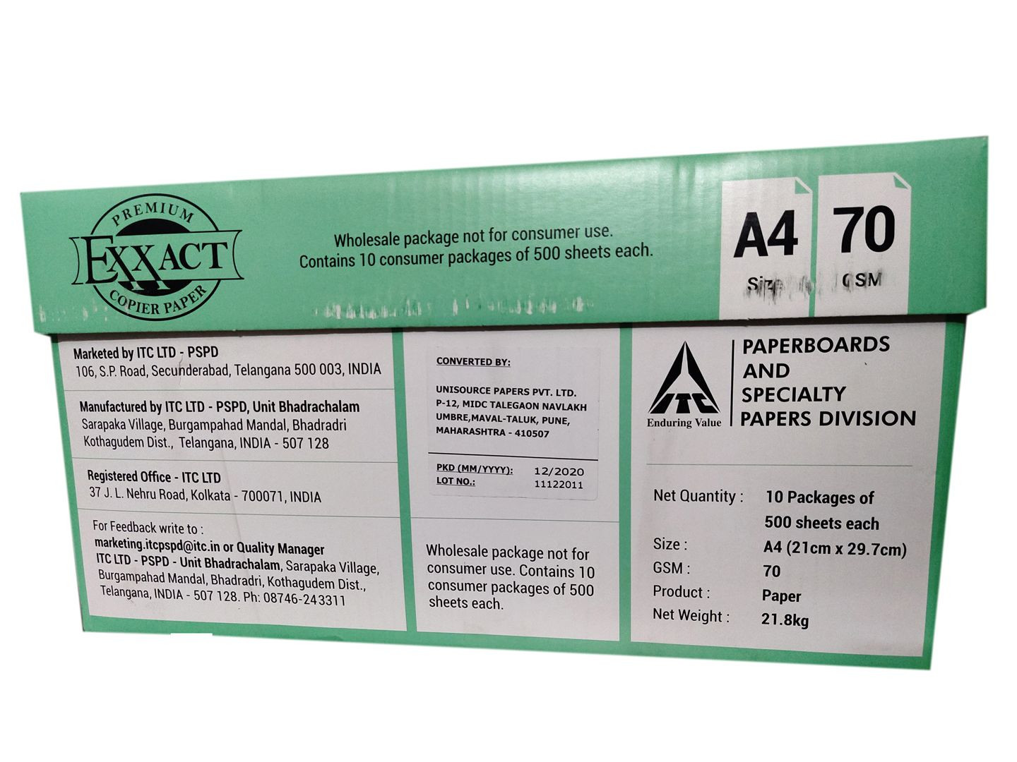Buy Premium Exxact A4 70 Gsm Copier Paper from NETRA GROUP, India ...