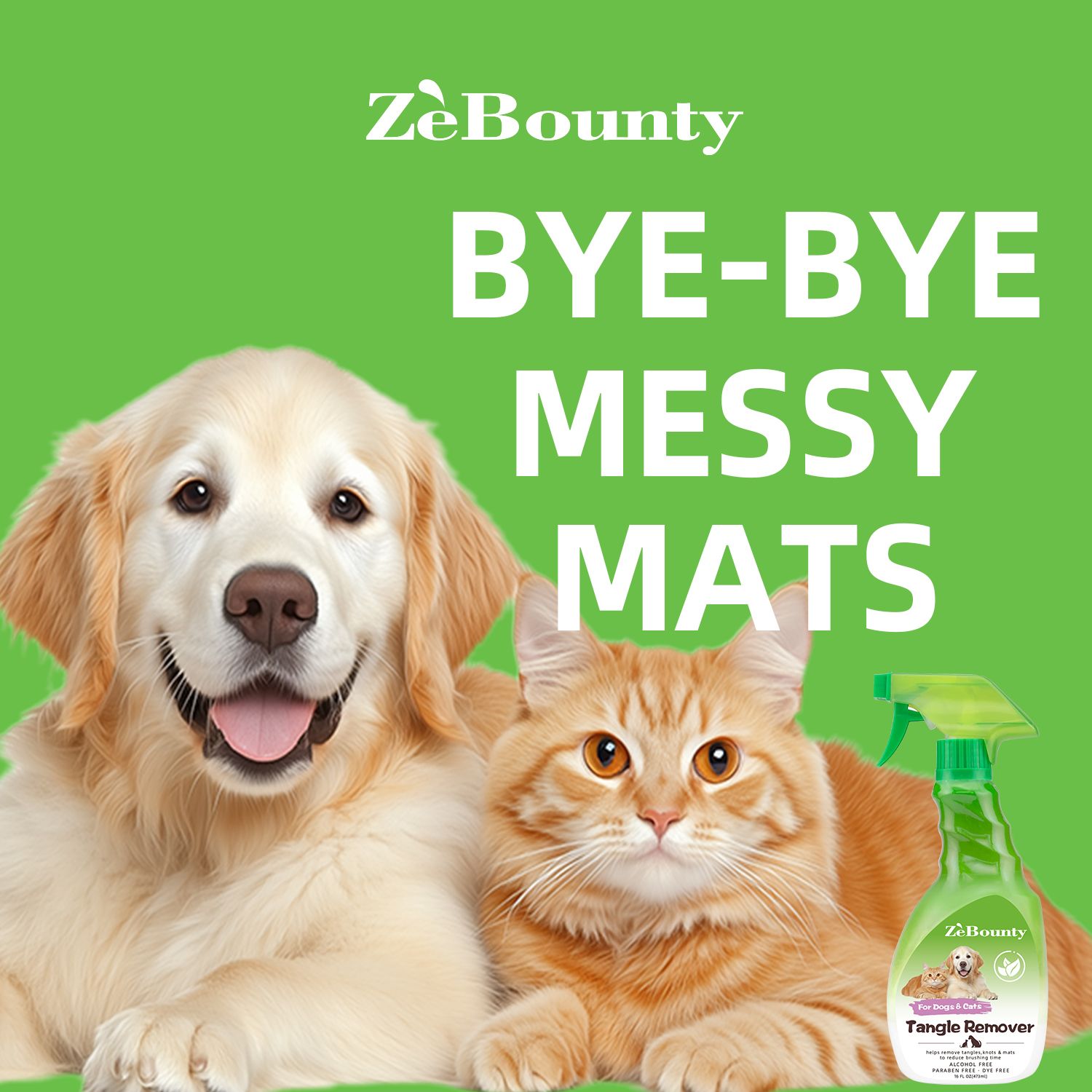 Buy 16oz Alcohol Free Pet Detangling Spray Natural Pea Oat Extract ...
